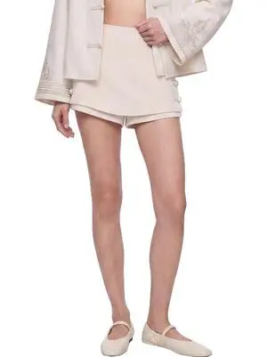 NOCTURNE Button Accessory Mini Skort - Ivory