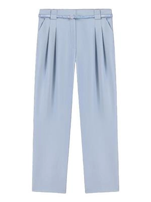 NOCTURNE Belt Detail Double Pleat Trousers - Blue