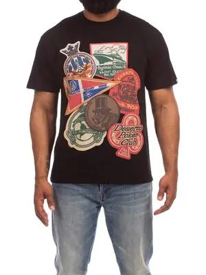 BILLIONAIRE BOYS CLUB Patches Cotton Graphic T-shirt - Black