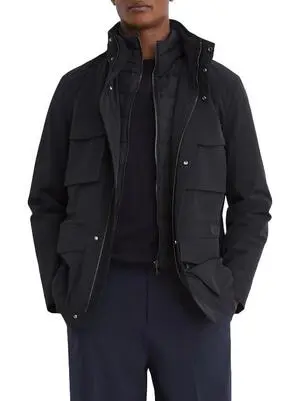 REISS Glick 2-piece Field Jacket With Removable Gilet - Navy