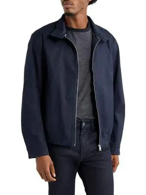 BOSS H-coiner Cotton Blend Bomber Jacket - Dark Blue