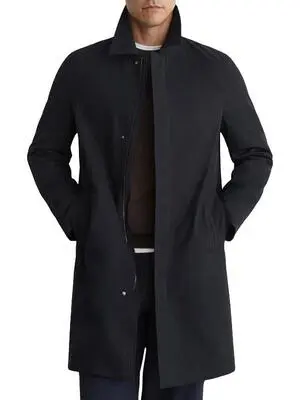 REISS Lawlen Technical Long Jacket - Navy