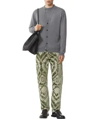 LANVIN Classic Cardigan In Merino Wool - Ash