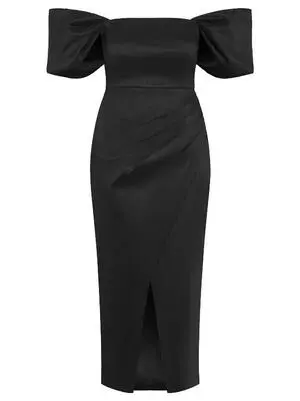 City Chic Elyse Off The Shoulder Dress Black