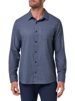 Travis Mathew Techwoven Long Sleeve Button-up Shirt - Total Eclipse