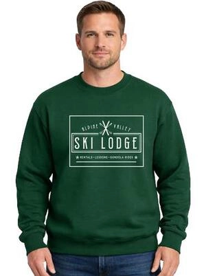 SIMPLY SAGE MARKET Alpine Valley Ski Lodge Graphic Sweatshirt - Forest
