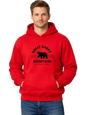 SIMPLY SAGE MARKET Vintage Great Smoky Mountains National Park Graphic Hoodie - Red