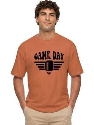 SIMPLY SAGE MARKET Football Game Day Stripes Garment Dyed Graphic T-shirt - Yam