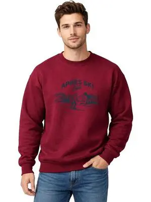 SIMPLY SAGE MARKET Aprés Ski Club Mountains Graphic Sweatshirt Maroon