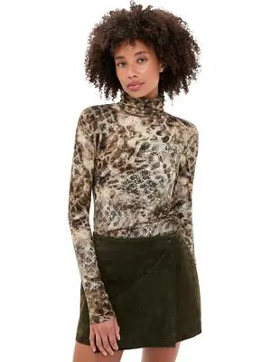Ramy Brook Python Thea Turtleneck Bone Python