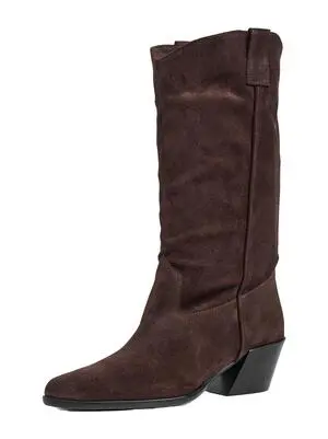 Staud Monty Suede Boots - Espresso