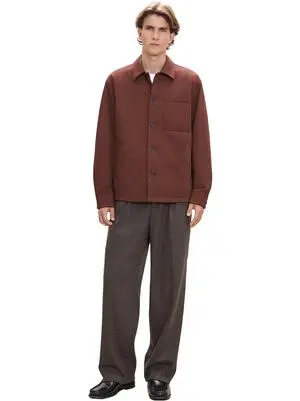 Theory Overshirt In Motion Nylon - Deep Auburn