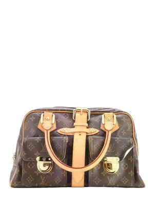LOUIS VUITTON Manhattan Handbag Monogram Canvas Gm Satchel - Brown