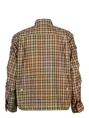 DAIWA PIER39 Plaid Zip-up Shirt - Brown