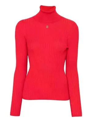 Sandro Logo-plaque Sweater - Red