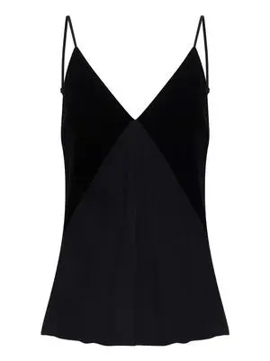 FORTE_FORTE Velvet-panelled Camisole Top - Black