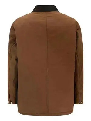 Carhartt Work In Progress Og Chore Corduroy-collar Canvas Jacket - Brown
