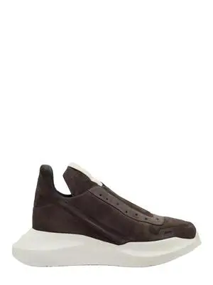 Rick Owens Geth Runner Suede Slip-on Sneakers - Brown