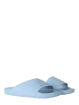Givenchy Label Slide Mules In Rubber Blue
