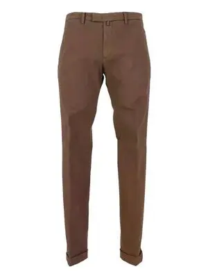 BRIGLIA 1949 Straight-leg Turn-up Trousers - Brown