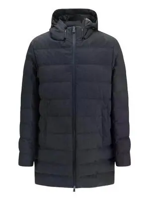 Herno Quilted Hooded Coat Grey