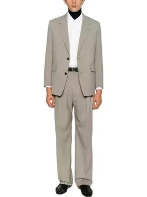 Saint Laurent Pleated Straight-leg Trousers - Grey