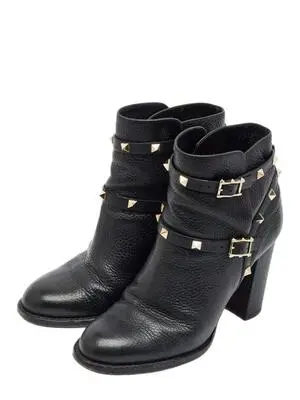 VALENTINO Rockstud Buckled Ankle Boots