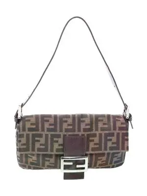 Fendi 2010s Zucca Mamma Shoulder Bag - Brown