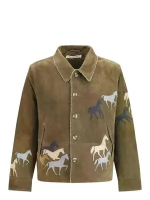 BAZISZT Valero Horse-patch Jacket - Green