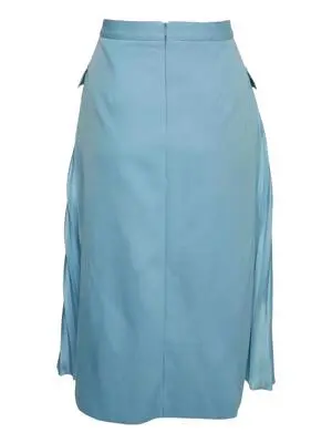 Red Valentino Pleated A-line Midi Skirt - Blue