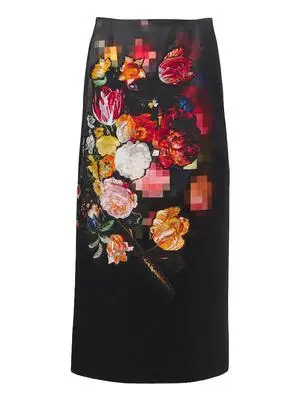 Dries Van Noten Embroidered Cotton And Silk Midi Skirt - Multicoloured
