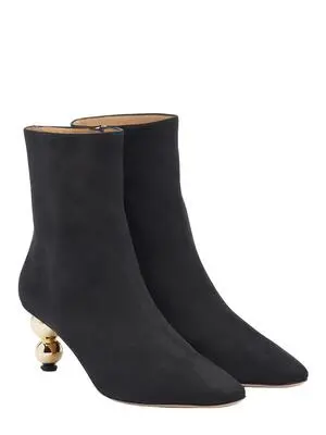 FERRAGAMO Suede Ankle Boots - Black