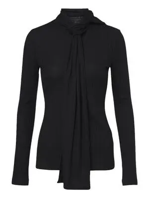 TOTEME Tie-neck Jersey Cardigan - Black