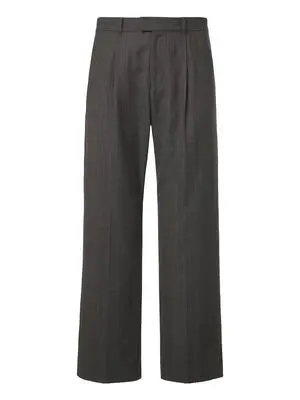 Our Legacy Slack Wool And Cotton Wide-leg Pants - Brown