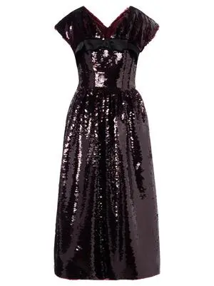 Simone Rocha Bow-detail Sequined Cocktail Dress - Red