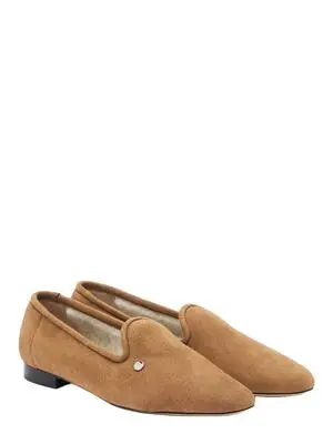 TOTEME Shearling-lined Suede Loafers - Brown