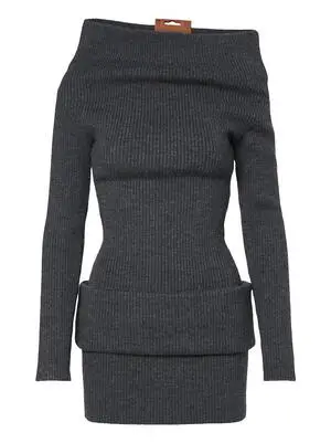 JEAN PAUL GAULTIER Wool-blend Sweater Dress Grey