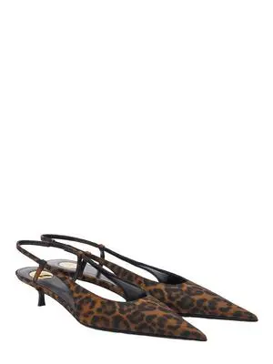 Saint Laurent Secret Leopard-print Slingback Pumps - Multicoloured
