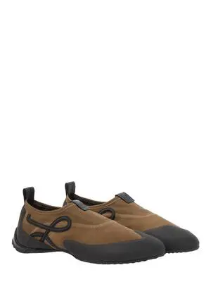 Loewe Grip Aqua Suede Slip-on Shoes - Brown