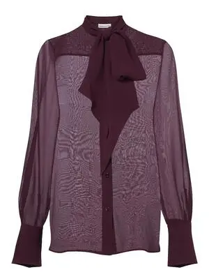 Nina Ricci Silk Chiffon Blouse - Purple