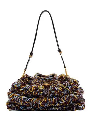 JIMMY CHOO Cinch Medium Knitted Shoulder Bag - Multicoloured
