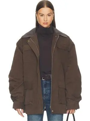 Source Unknown Baia Fleece Barn Jacket - Brown