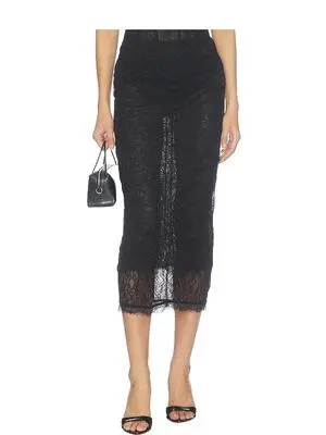 MOTHER OF ALL Annie Lace Midi Skirt - Black