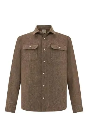 Paul & Shark Winter Linen Overshirt Hazelnut