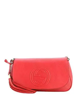 Gucci Soho Chain Leather Medium Crossbody Bag - Red