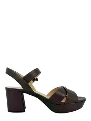 Prada 2020s Crisscross Block-heel Sandals Brown