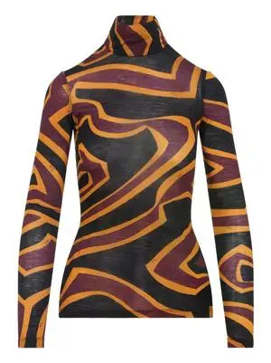 Emilio Pucci Iride-print Roll-neck Top Black
