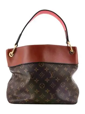 LOUIS VUITTON Tuileries Besace Bag Monogram Canvas With Leather Hobo Bag - Brown