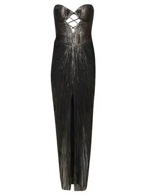 MARIA LUCIA HOHAN Naima Cut-out Plissé-effect Maxi Dress - Grey