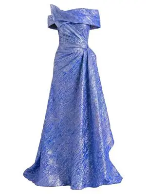 GEMY MAALOUF Off-the-shoulder Draped Dress - Blue